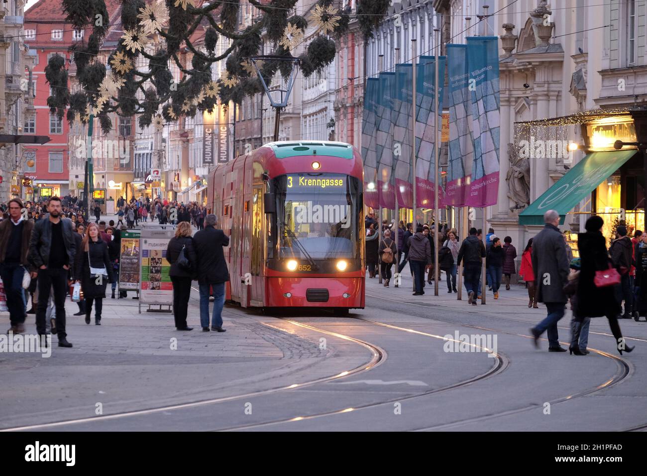 Tramway in the downtown in Graz, Austria Stock Photo - Alamy