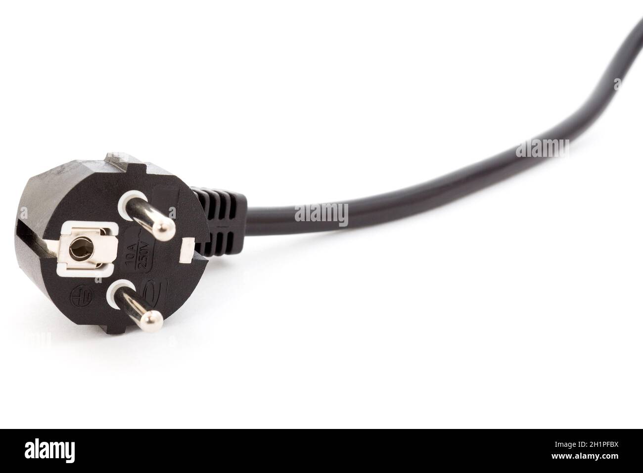 Black electric plug isolated on white background Stock Photo - Alamy