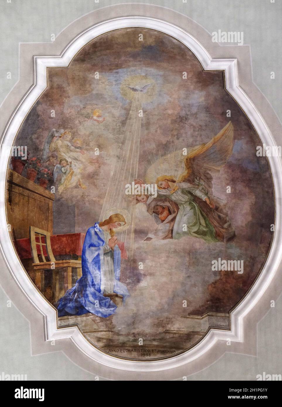 Annunciation to the Virgin Mary, ceiling fresco i the Saint George ...