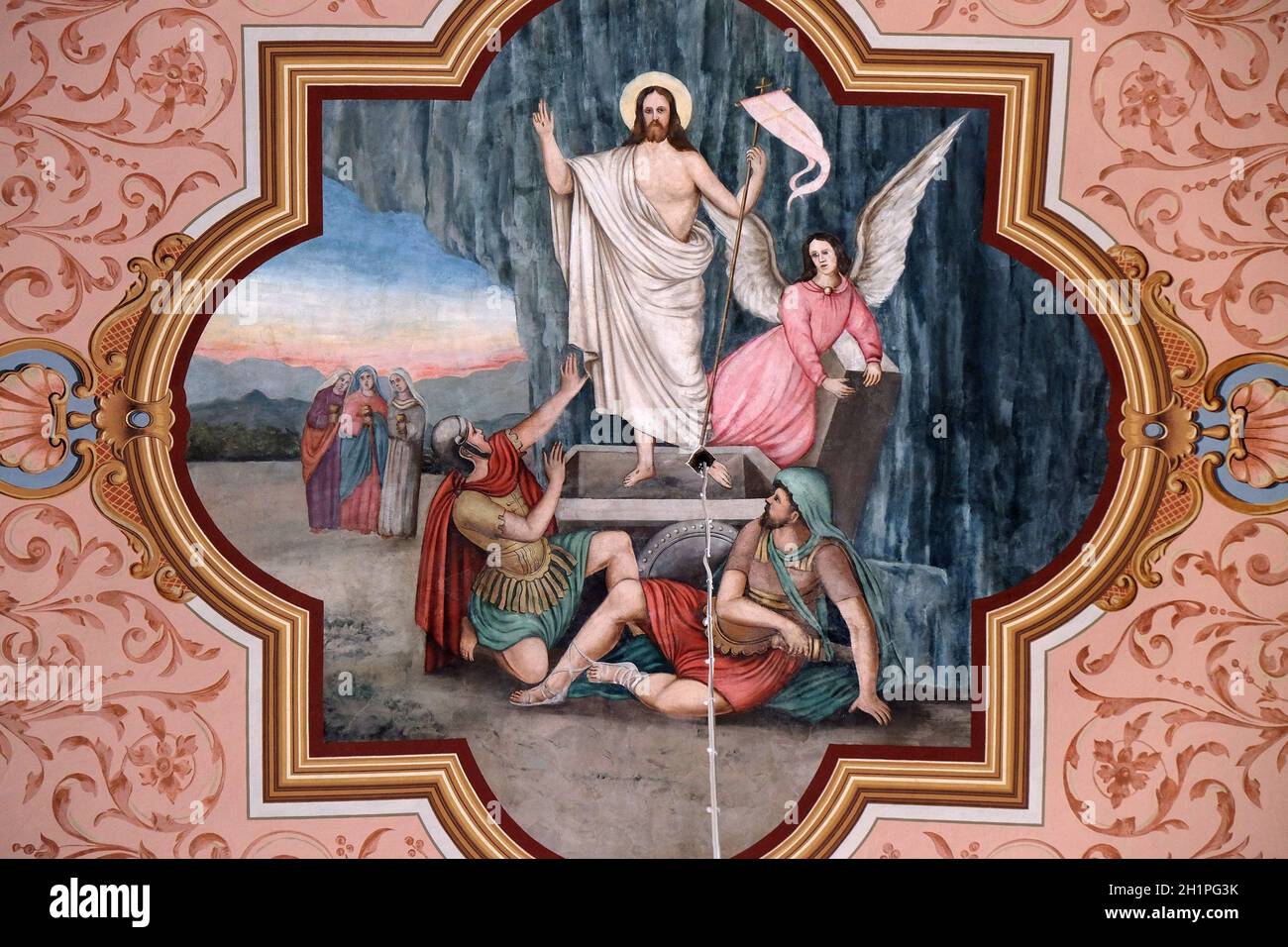 Resurrection of Jesus, fresco in the church of Saint Matthew in Stitar ...
