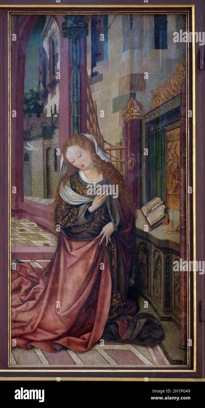 Virgin Mary, The Annunciation, main altar in Marienkapelle in Wurzburg ...