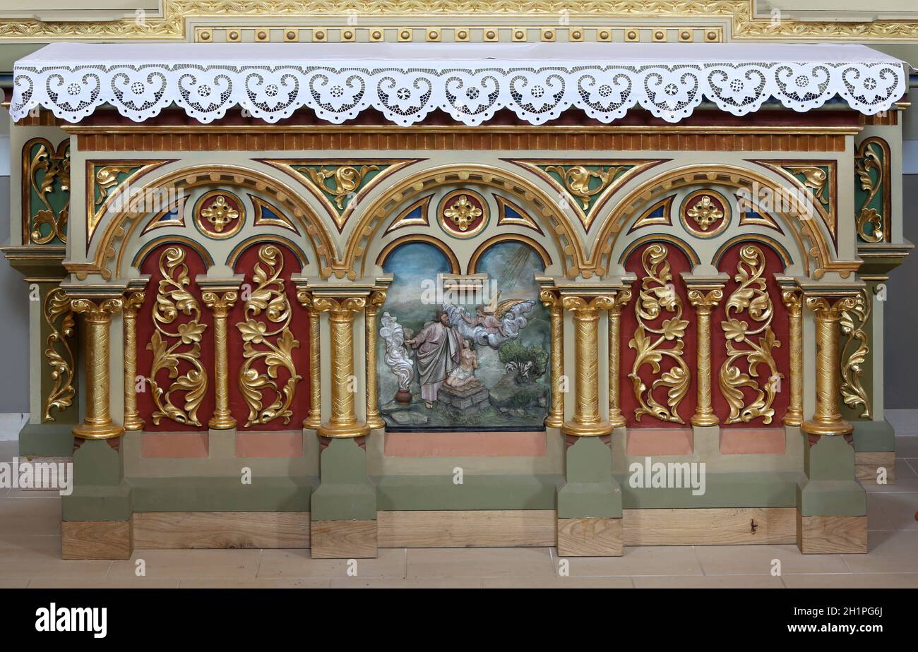 Altar decoration on the altar in the church of Saint Matthew in Stitar ...