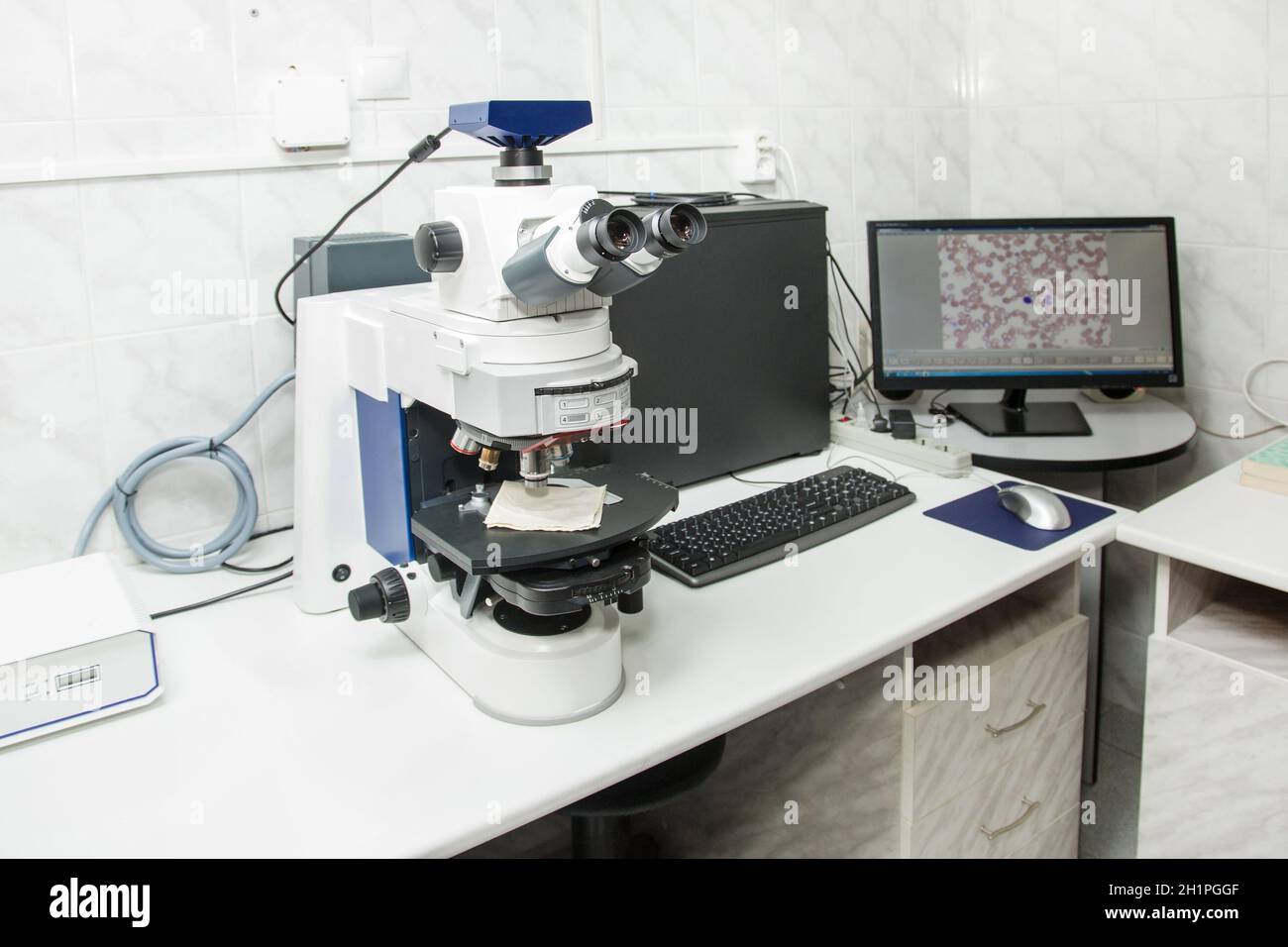powerful microscope for biotechnology. Research in the field of ...