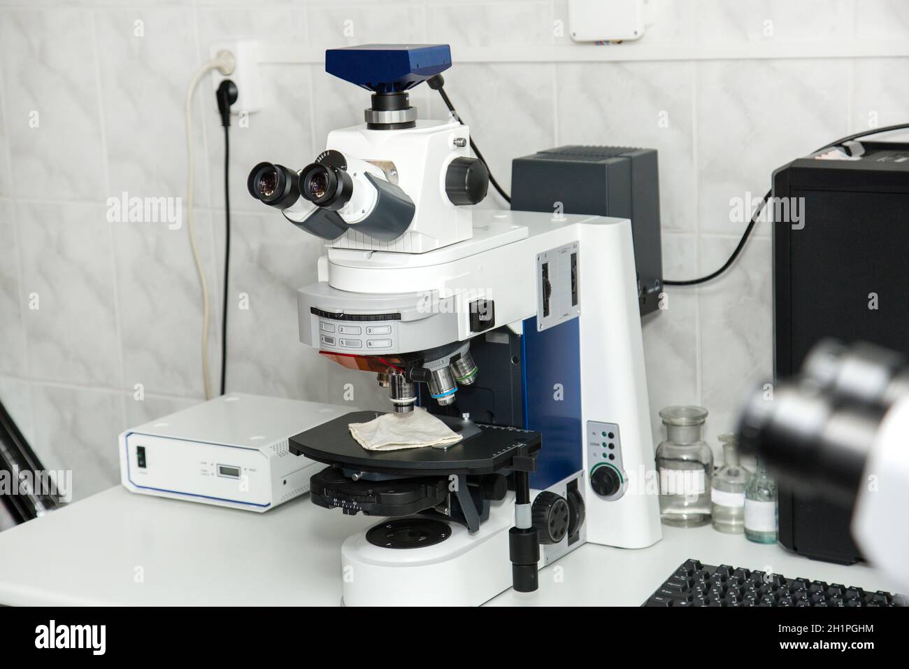 powerful microscope for biotechnology. Research in the field of ...