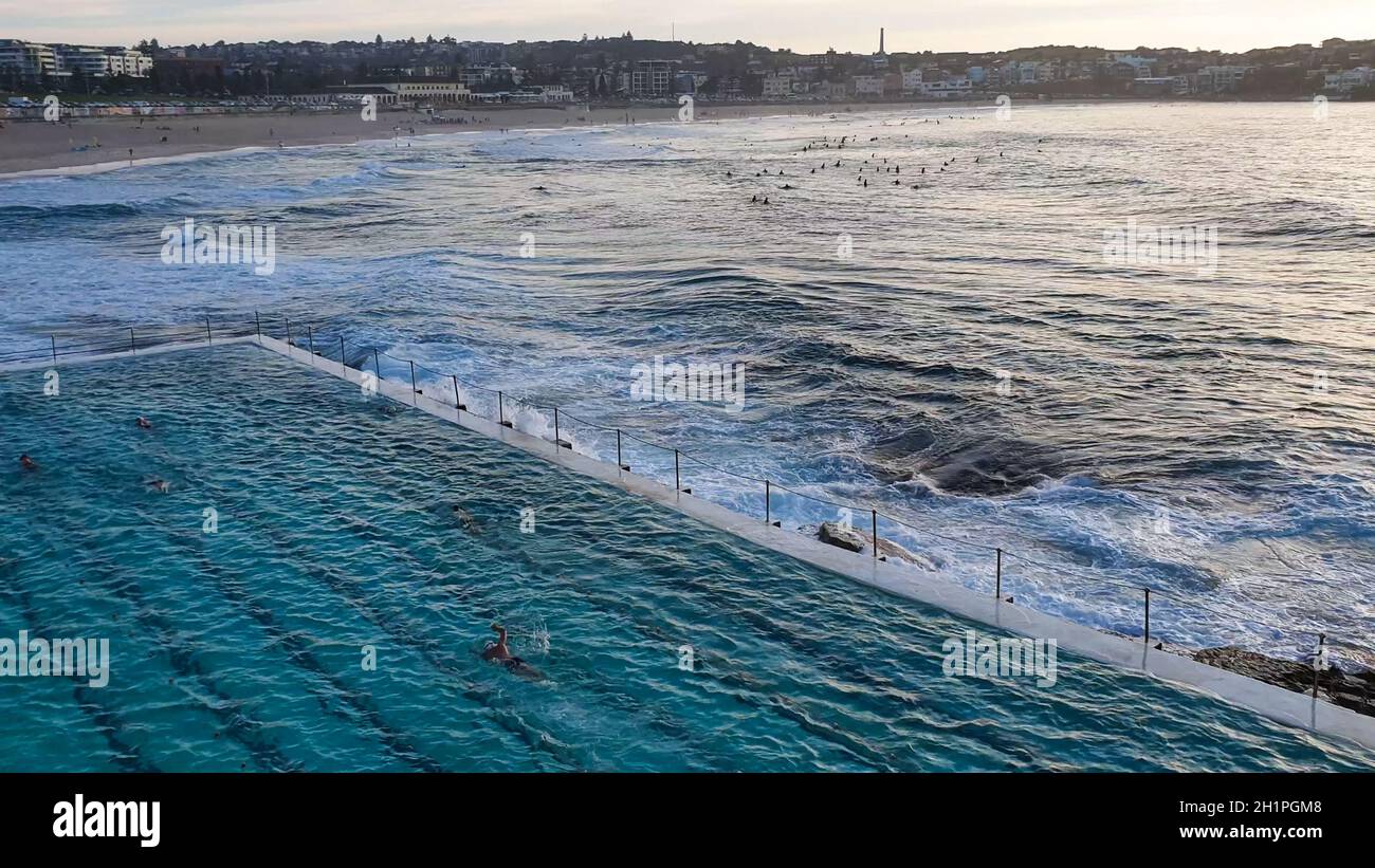 Swimming pool at the Bondi Beach area shot Stock Photo - Alamy