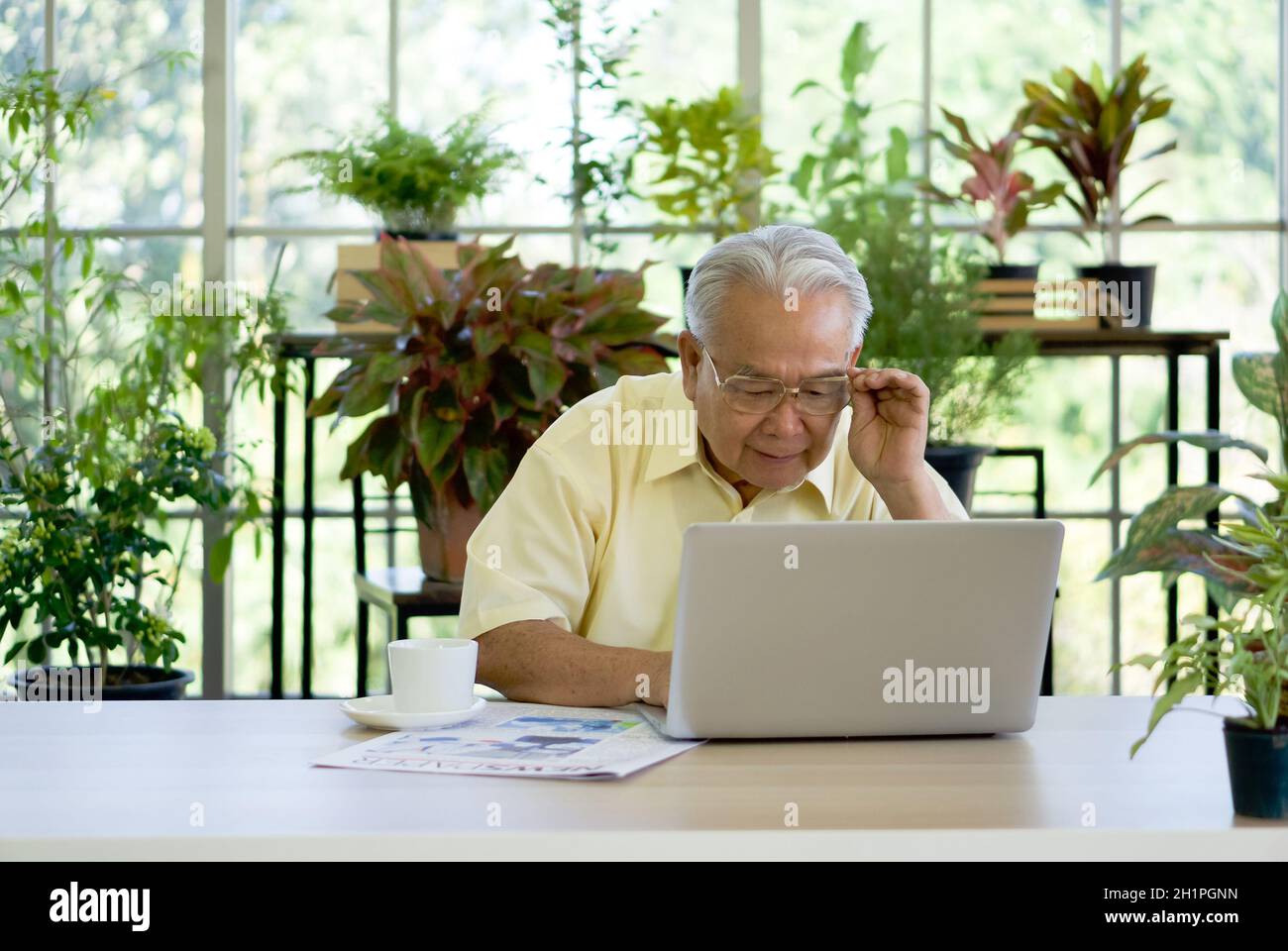 Retired grandfather used a computer to search the internet for ...