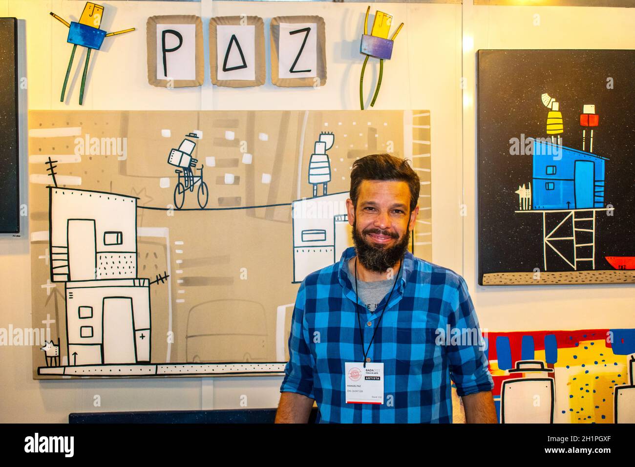 The plastic artist Manuel Paz and his paintings at the BADA Exhibition ...