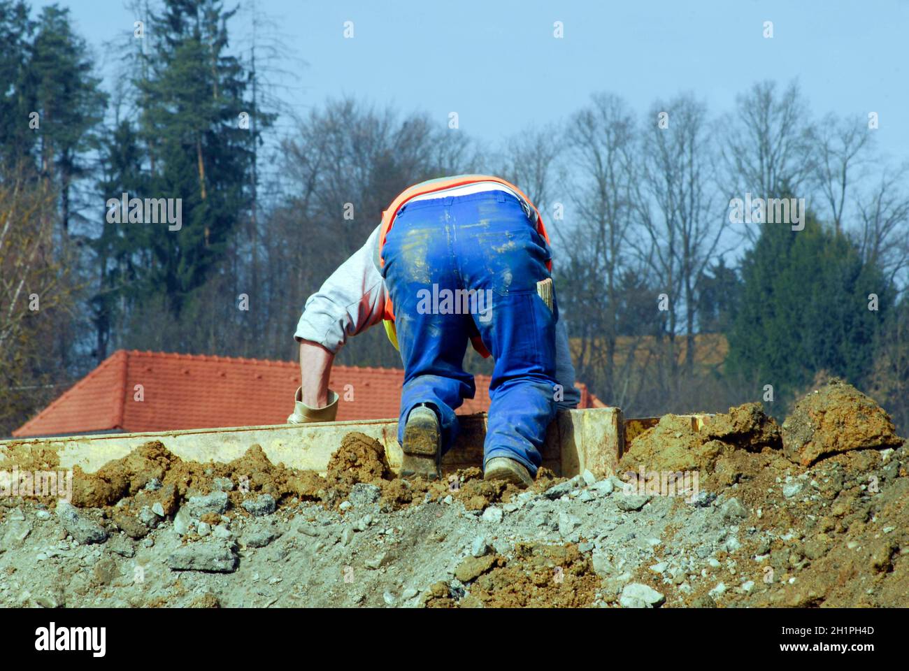 the health of construction workers, risks and safety at work Stock ...