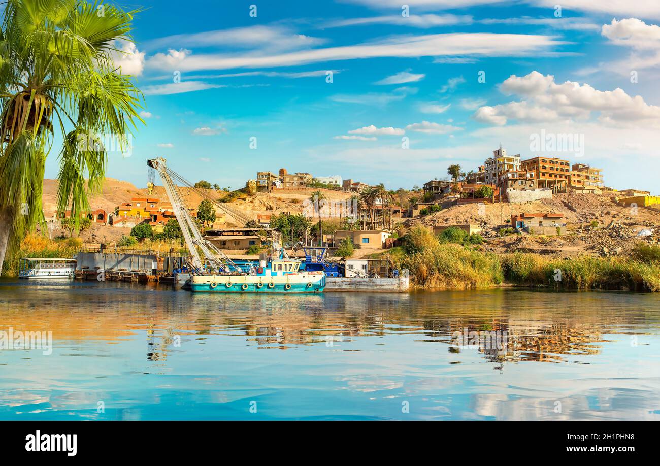 View of the Great Nile in Aswan Stock Photo - Alamy