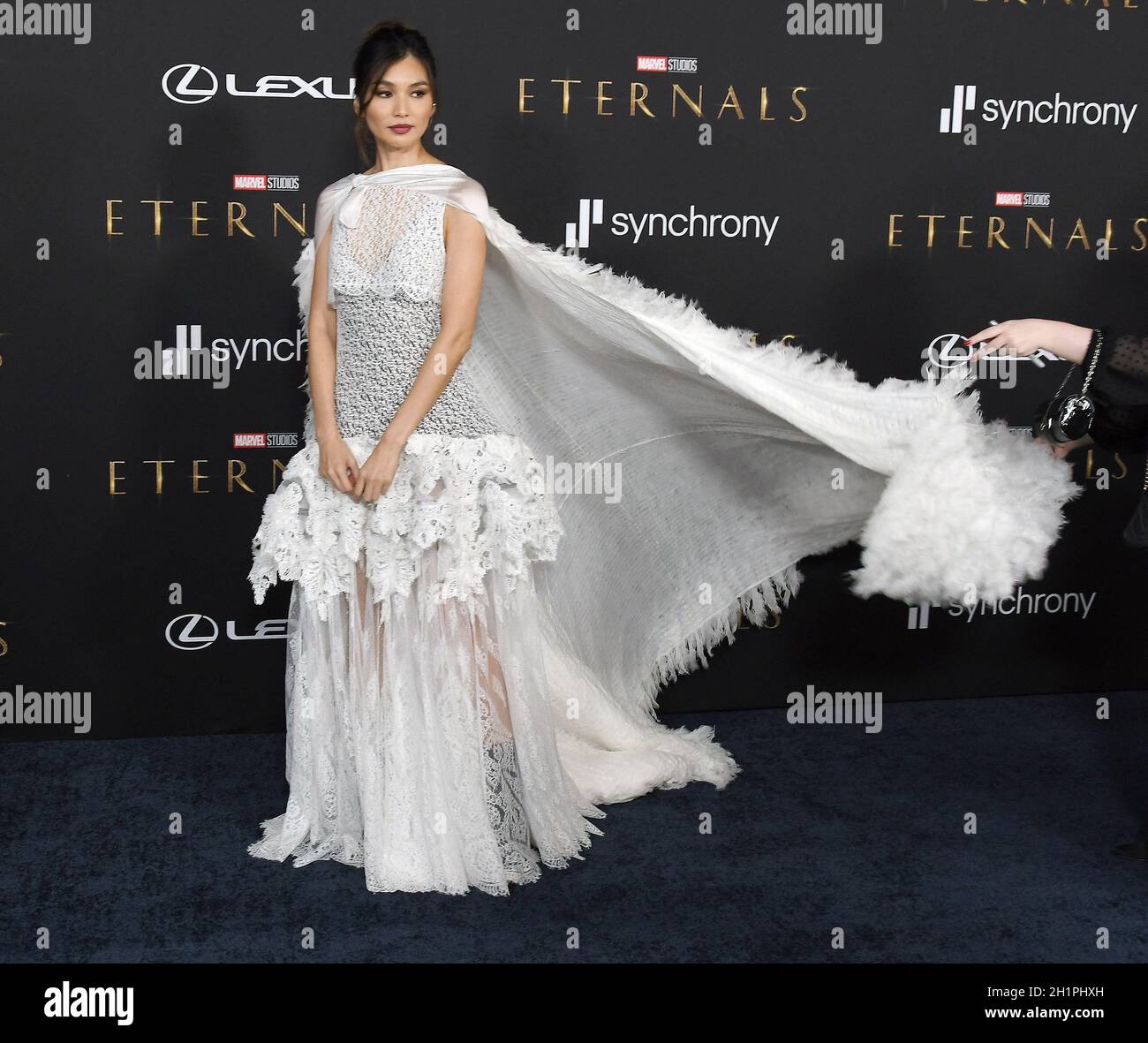 Los Angeles, USA. 18th Oct, 2021. Gemma Chan arrives at Marvel Studios ...