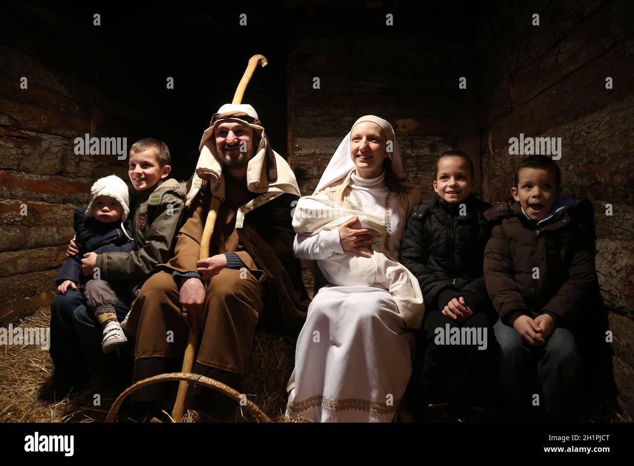 Live Nativity Scene in Zagreb, Croatia Stock Photo - Alamy