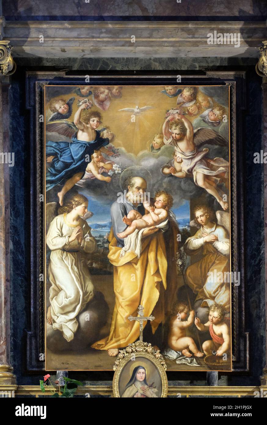 St Joseph with baby Jesus altarpiece by Francesco Cozza in Chapel ...