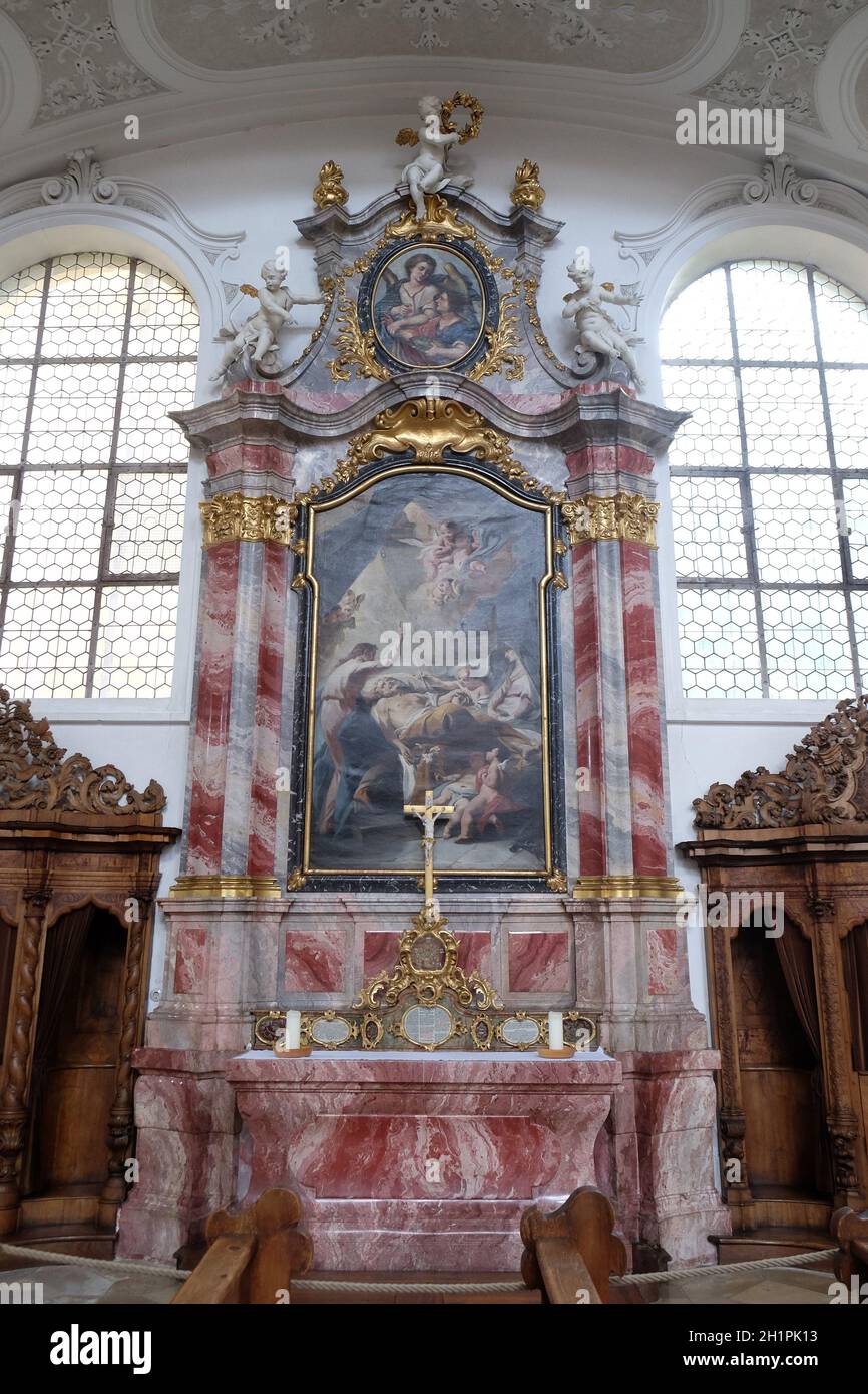 Saint Joseph altar in the Basilica of St. Martin and Oswald in ...