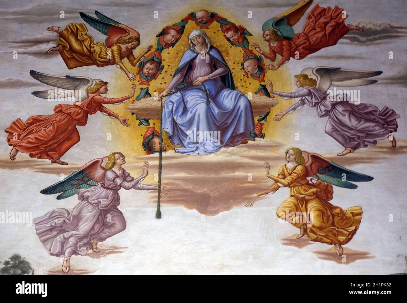 Madonna with the belt, fresco by Sebastiano Mainardi, Baroncelli Chapel ...