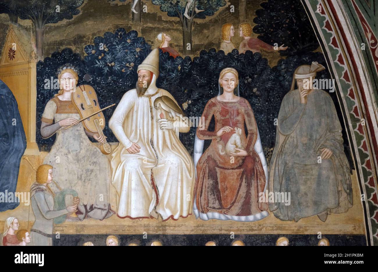 Detail of the Active and Triumphant Church fresco by Andrea Di Bonaiuto ...