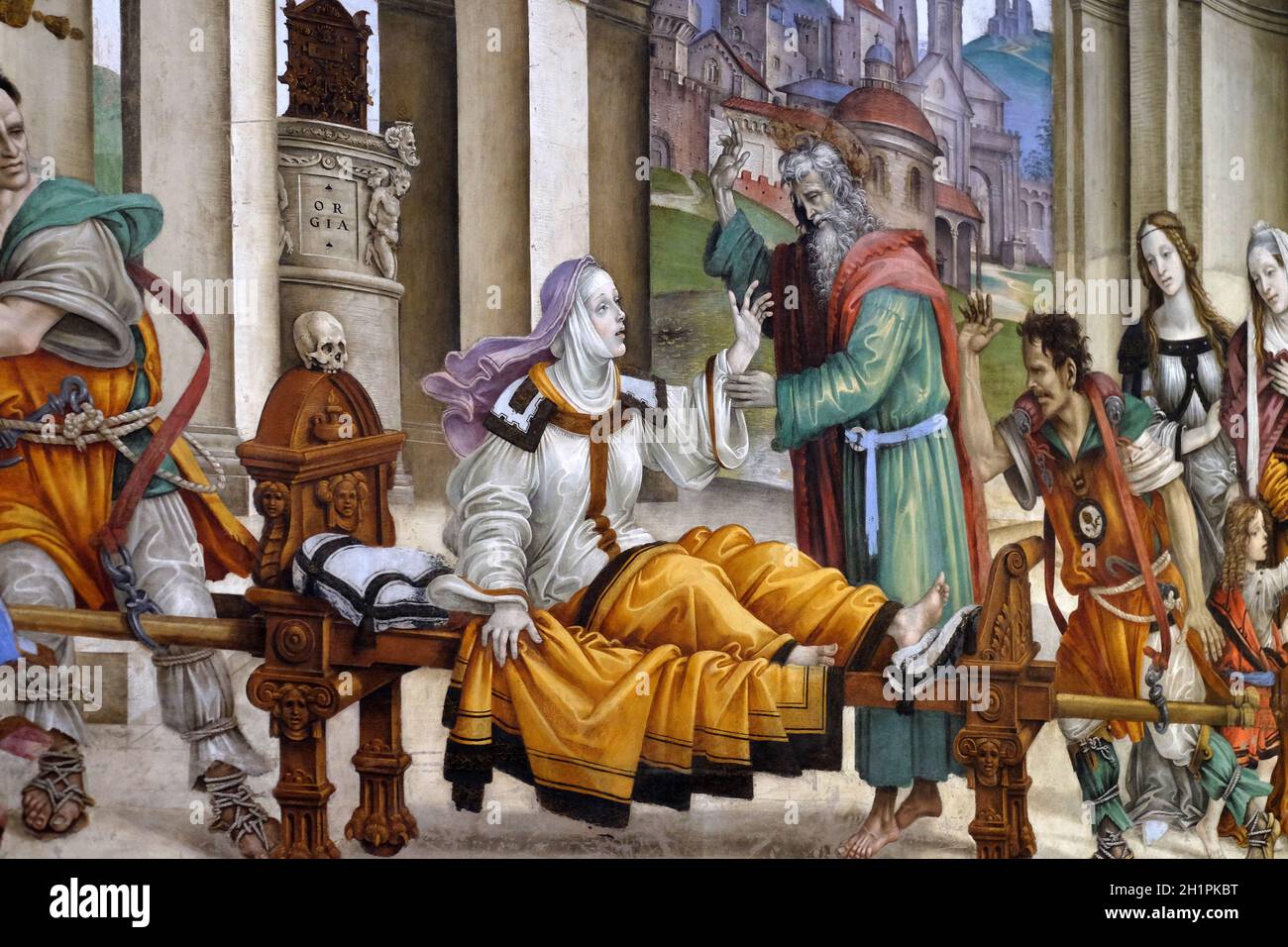 Saint John the Evangelist Resurrecting Drusiana, fresco by Filippino ...