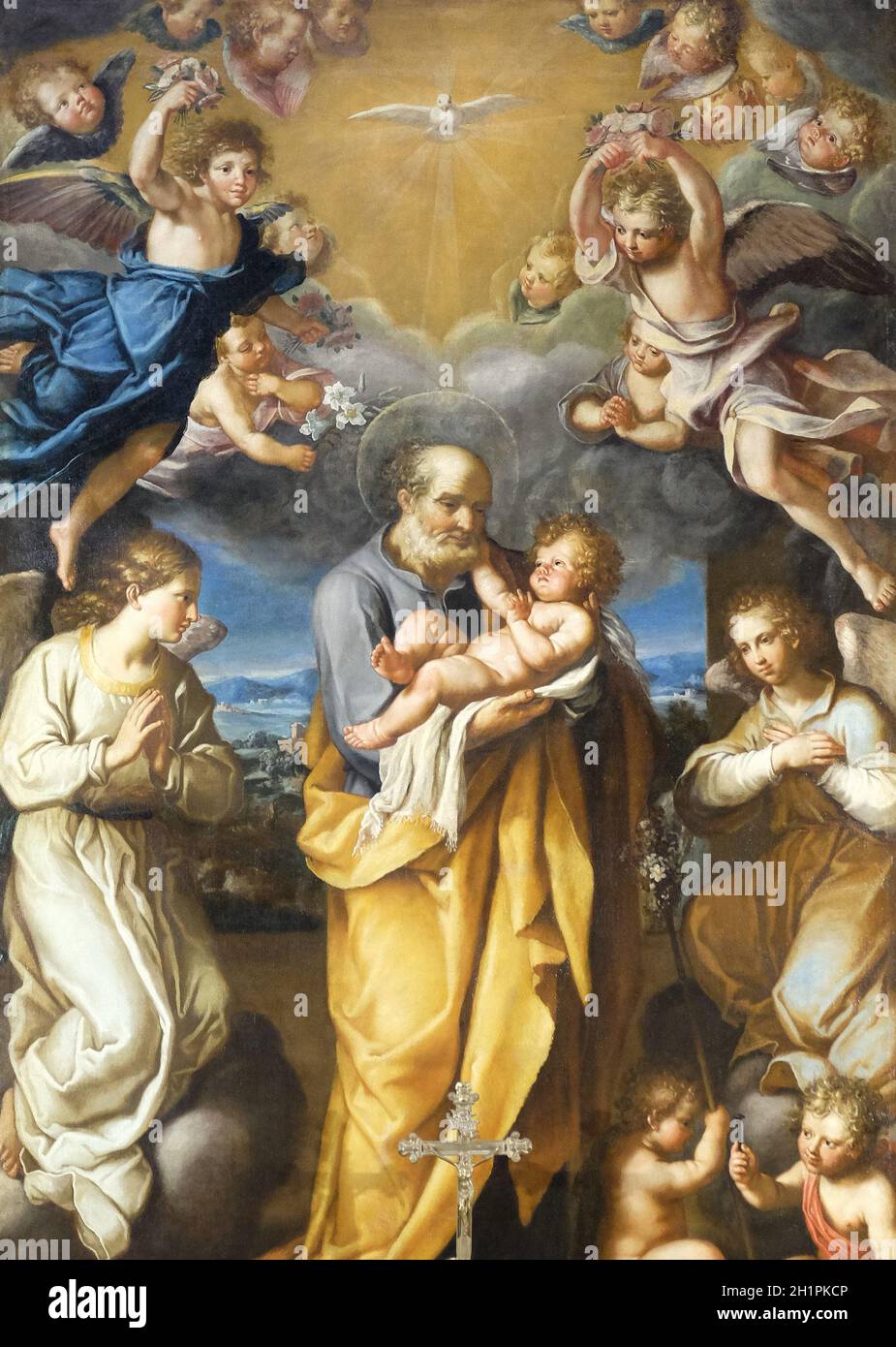 St Joseph with baby Jesus altarpiece by Francesco Cozza in Chapel ...