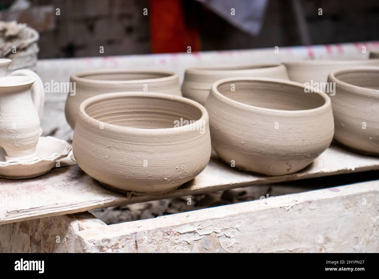 Ceramics on the elaboration process at a traditional factory at the ...