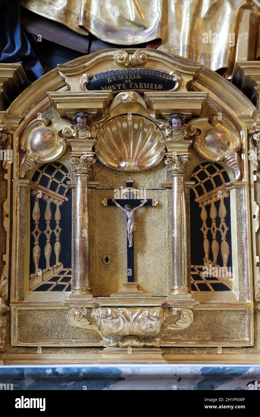 Tabernacle on the altar of Assumption in the church of St. Leodegar in ...