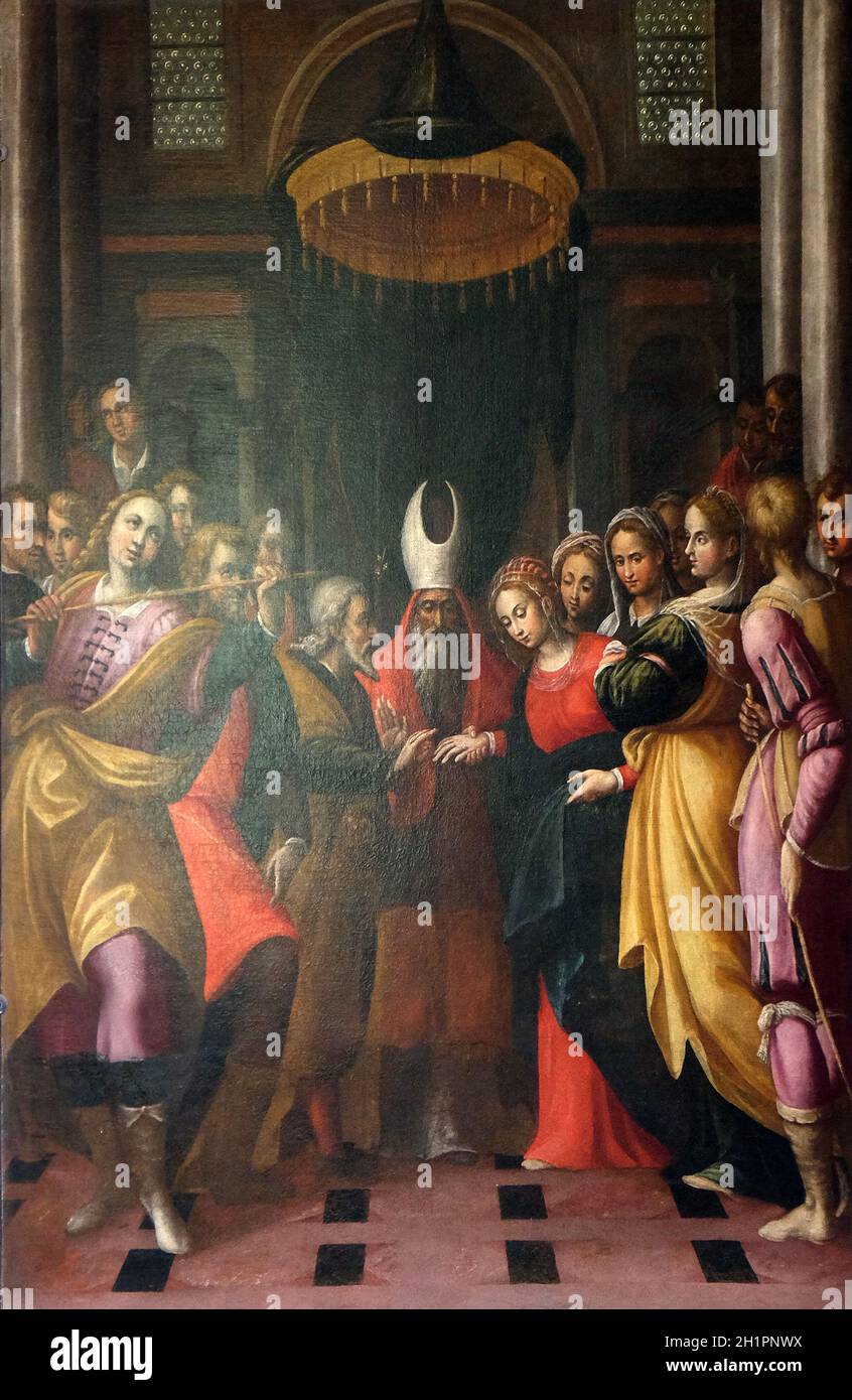 The Marriage of Virgin Mary, painting in the church of St. Victor on ...