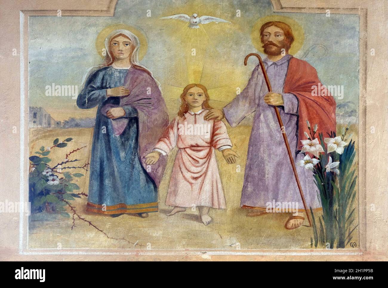 Holy Family, fresco in the Church of Saint Saint Michael in Vugrovec ...
