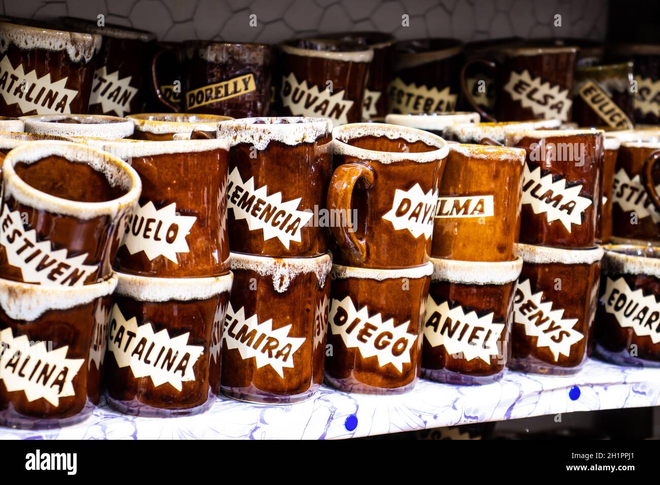 Beautiful traditional handicrafts of the small town of Raquira in ...