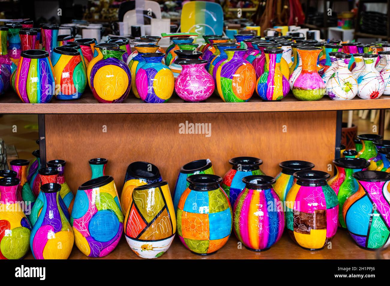 Beautiful traditional handicrafts of the small town of Raquira in ...