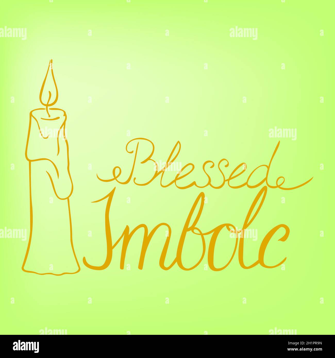 Blessed Imbolc lettering with a candle Stock Photo - Alamy