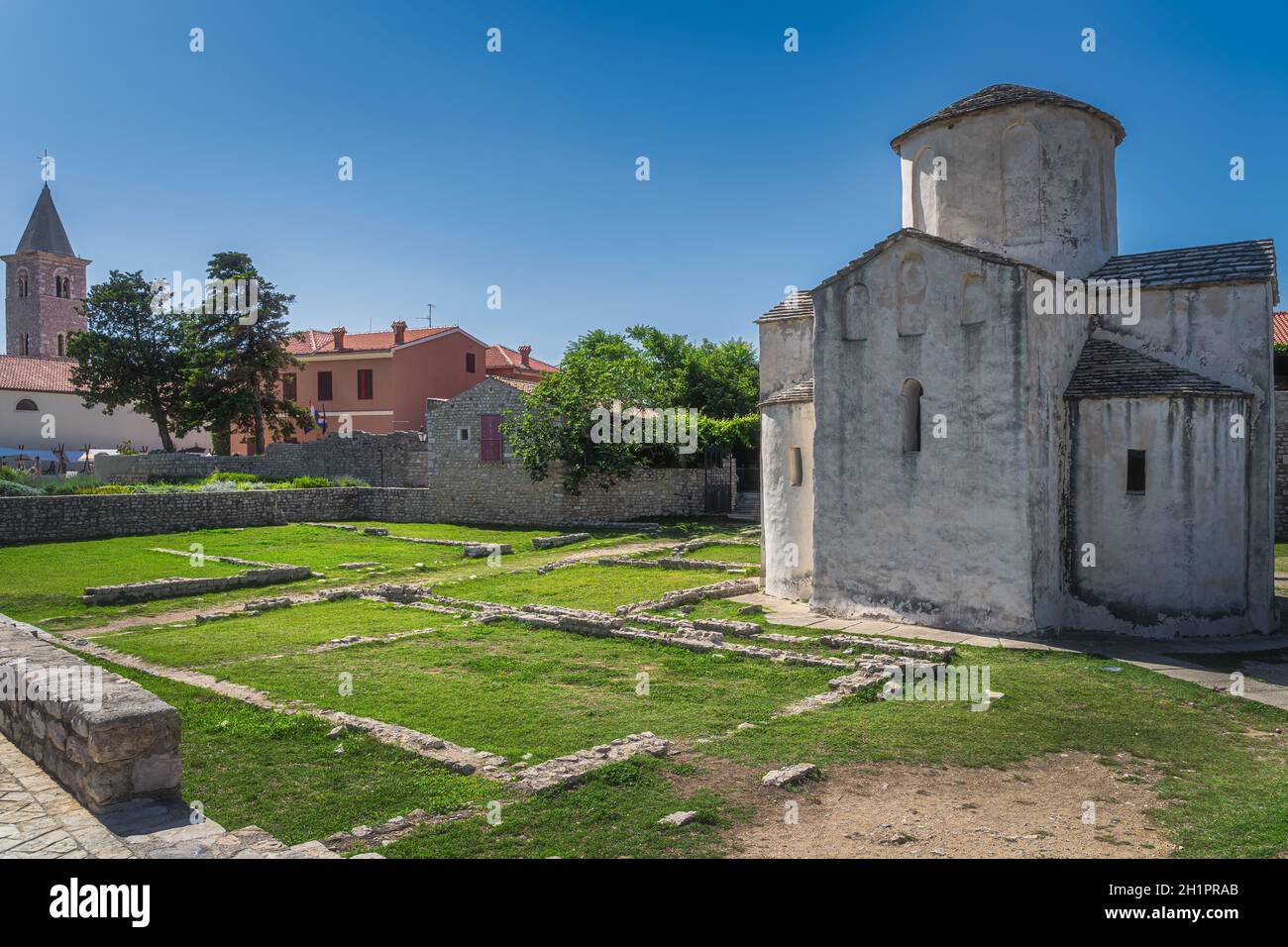 Old, dated on 9th century, Church of the Holy Cross in early Romanesque ...