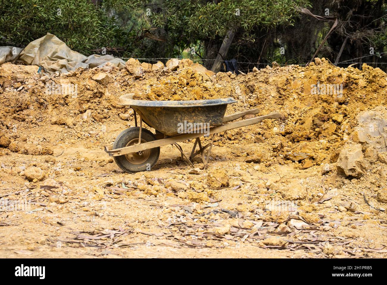 Clay extraction process at a traditional ceramics factory at the small ...