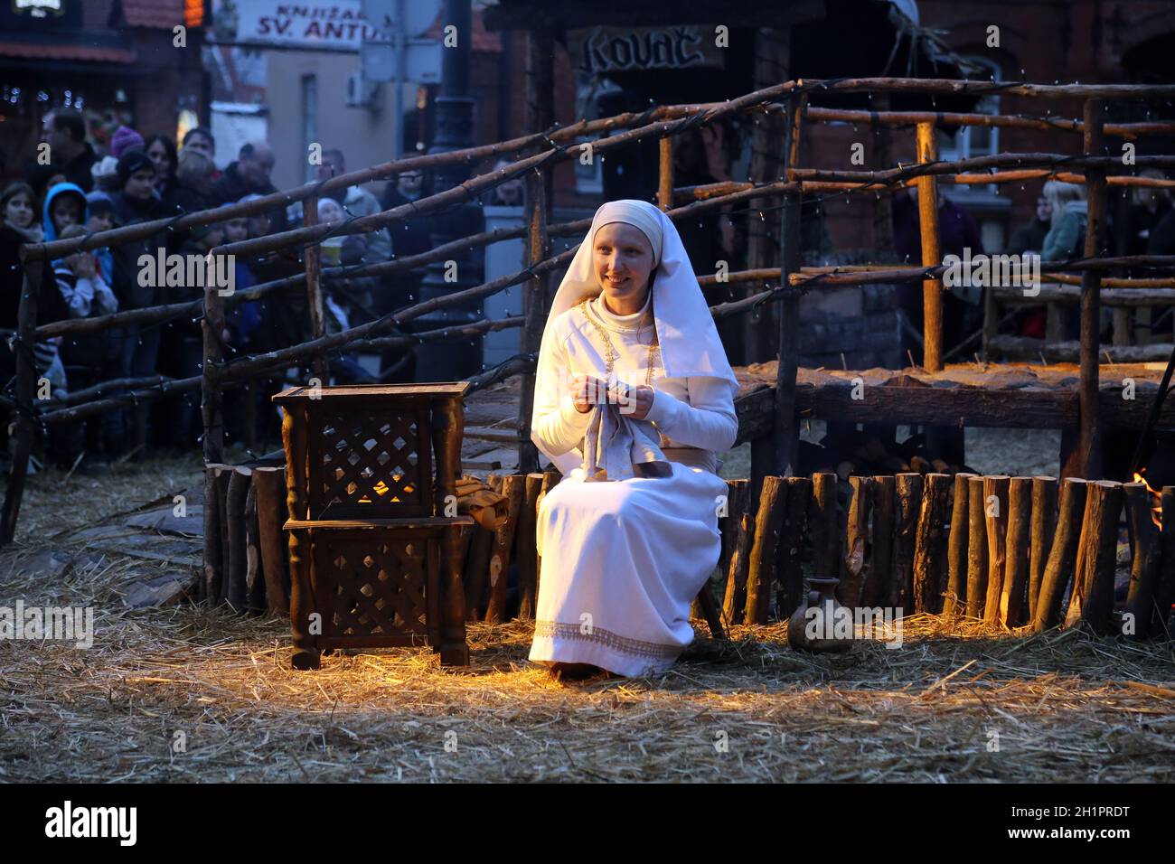 Live Nativity Scene in Zagreb, Croatia Stock Photo - Alamy