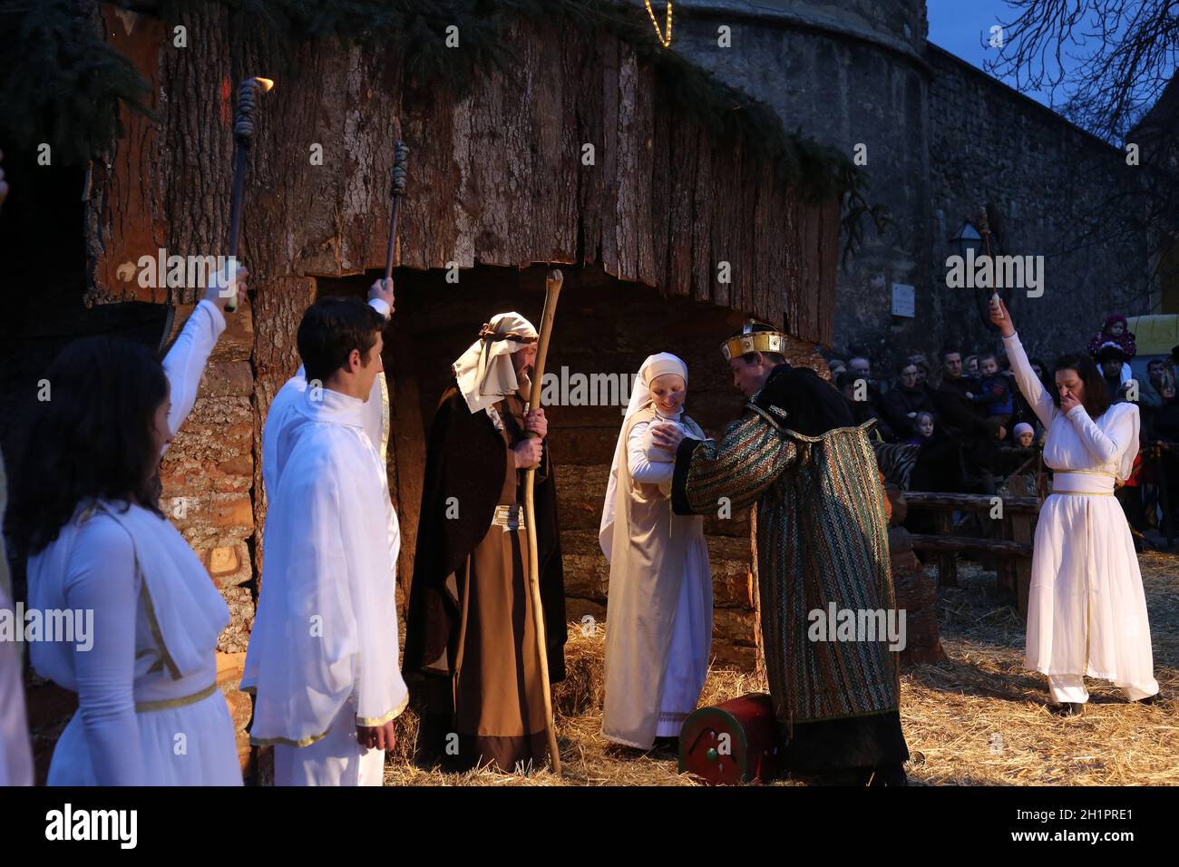 Live Nativity Scene in Zagreb, Croatia Stock Photo - Alamy