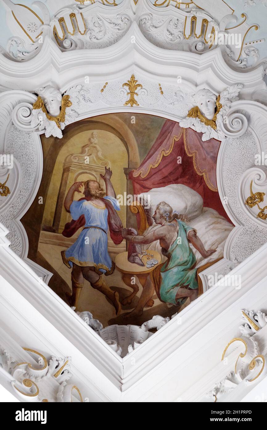 Ceiling frescoe by Johann Adam Remele in Joseph Hall, Cistercian Abbey ...