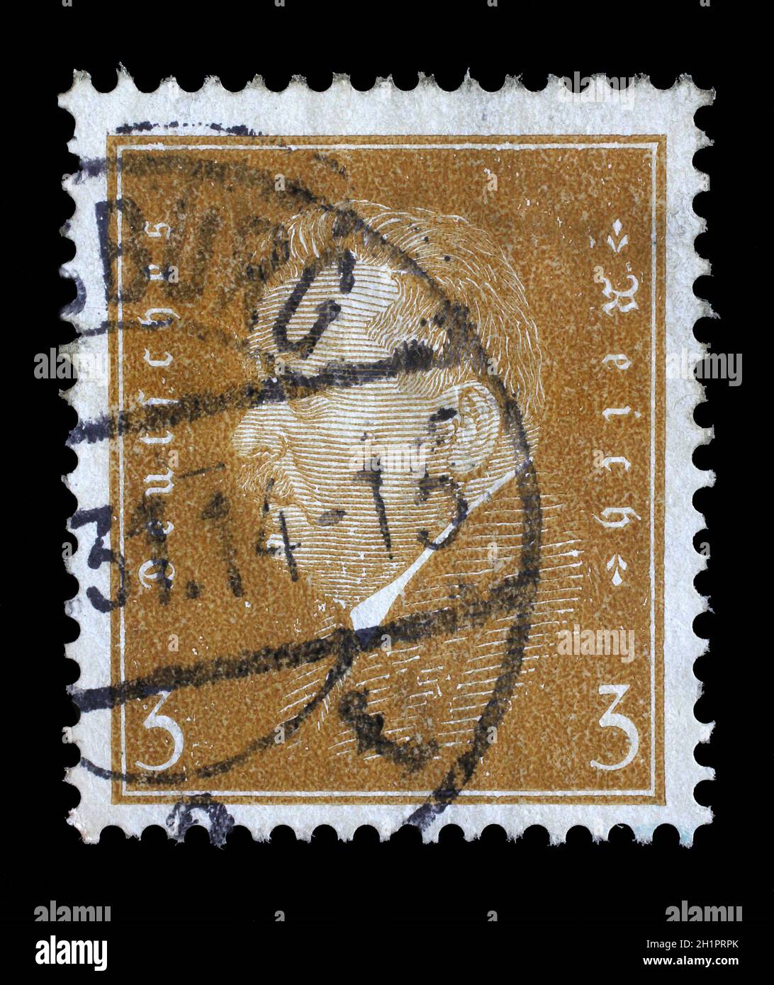 Stamp printed in the German Reich shows Friedrich Ebert (1871-1925 ...