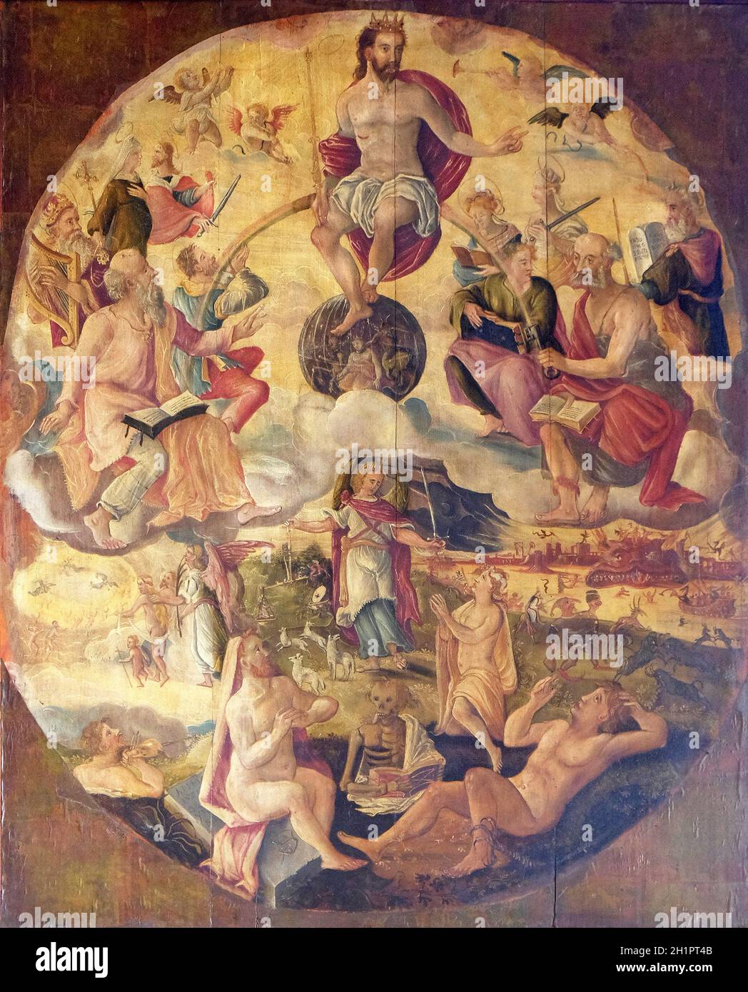 Last judgment, painting in the St James Church in Rothenburg ob der ...