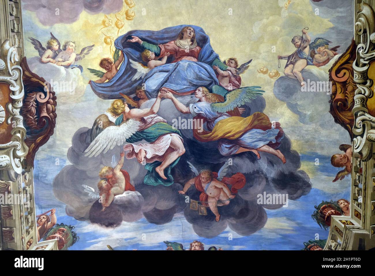 Assumption of the Virgin Mary, fresco of the vault of Marco Antonio ...