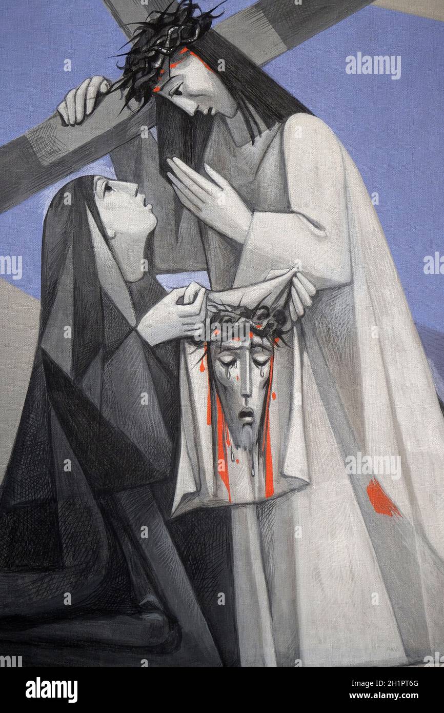 6th Stations of the Cross, Veronica wipes the face of Jesus, Church of ...