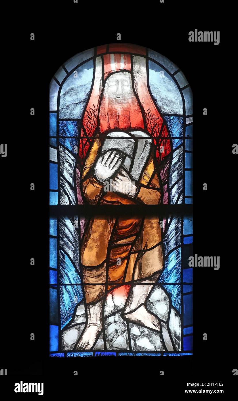 Moses, stained glass window by Sieger Koder in St. James church in ...