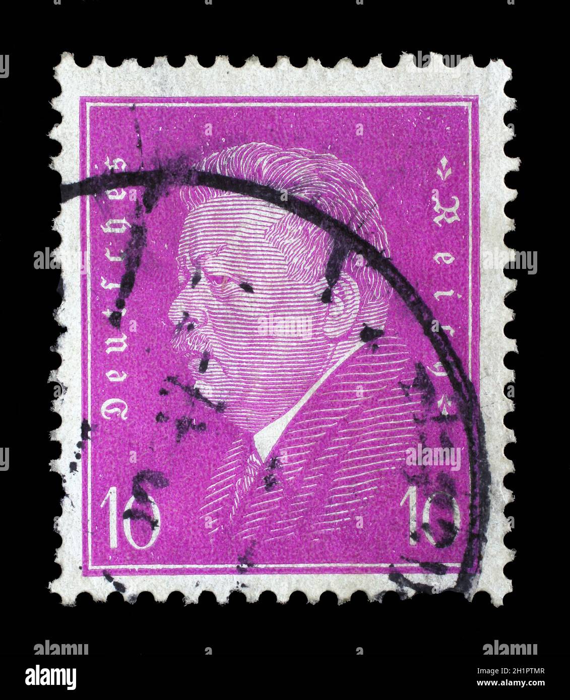 Stamp printed in the German Reich shows Friedrich Ebert (1871-1925 ...