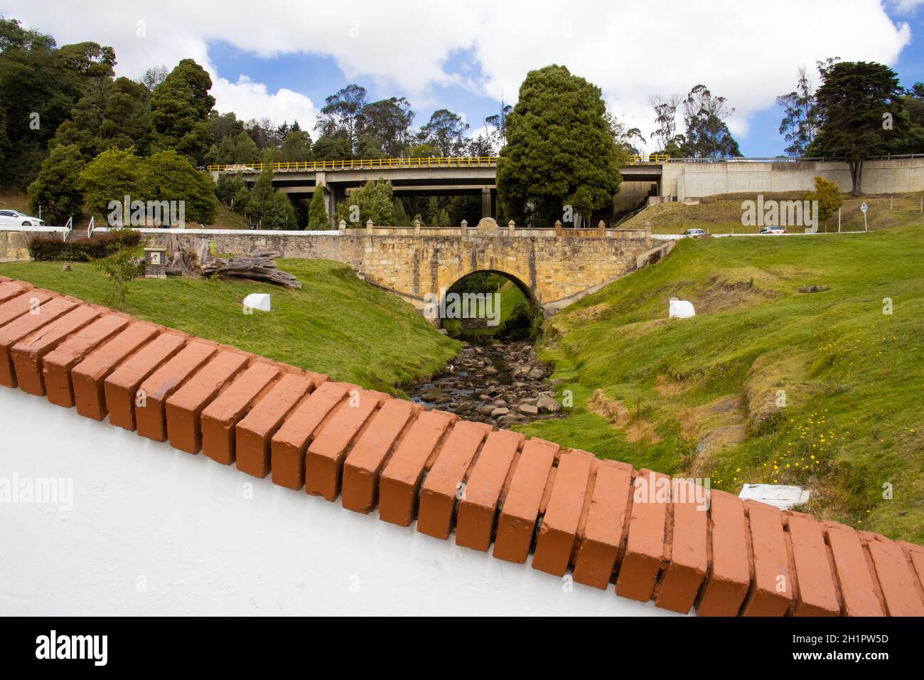 Historic bridge over the Teatinos River seen from the famous historic ...