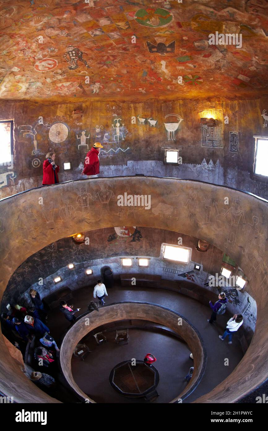 Inside the historic watchtower (1932), Desert View, East Rim Drive ...