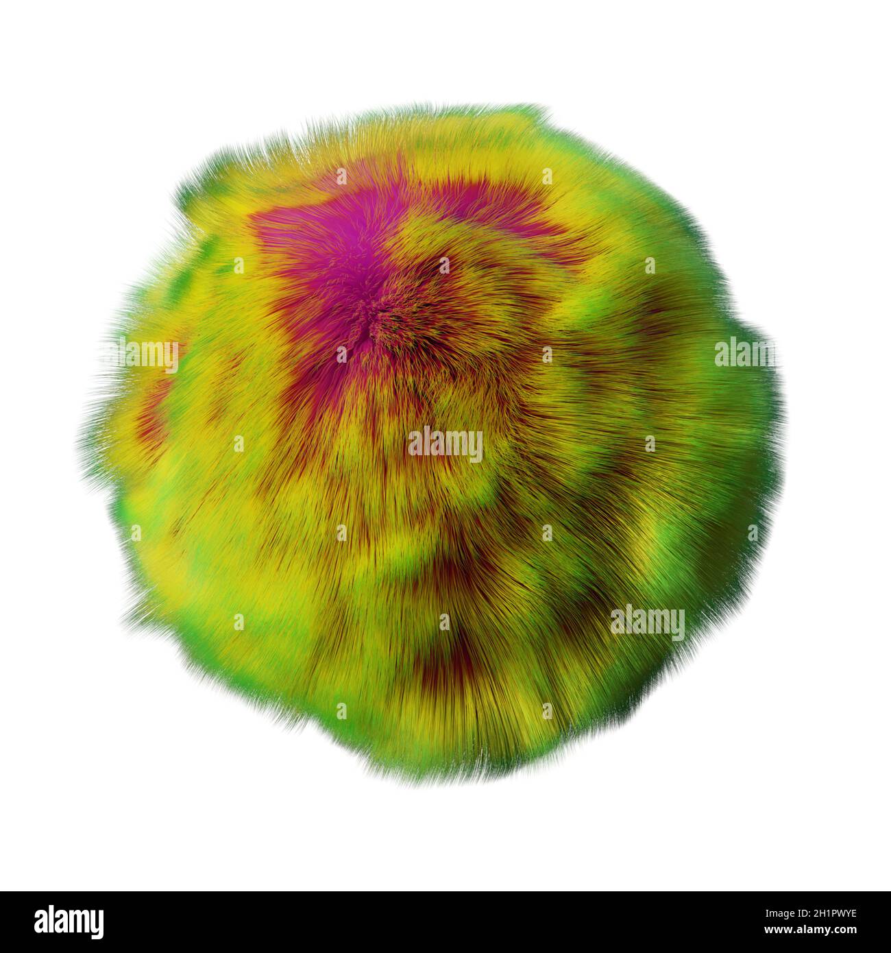 fluffy ball, colourful furry sphere isolated on white background Stock ...
