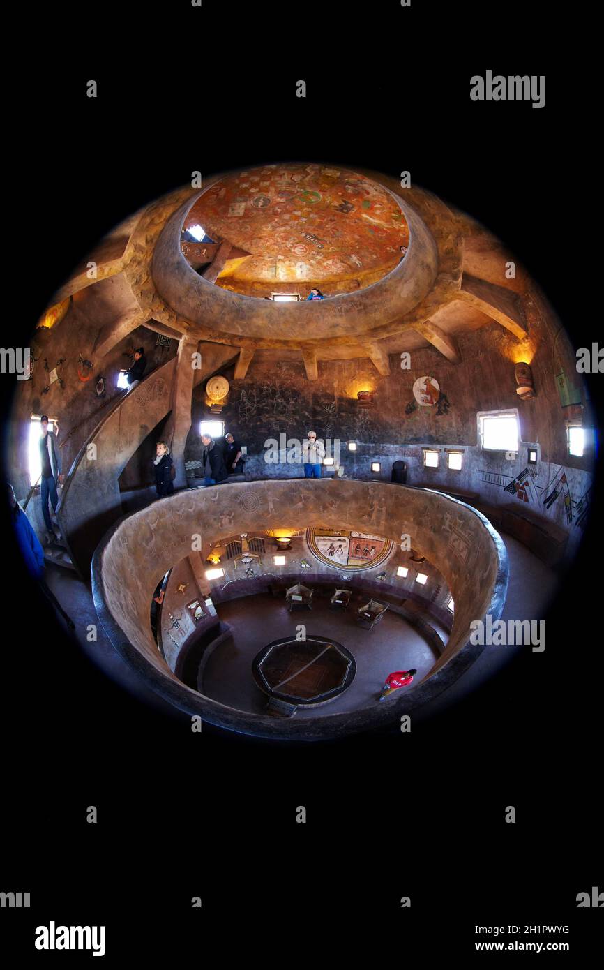 Inside the historic watchtower (1932), Desert View, East Rim Drive ...