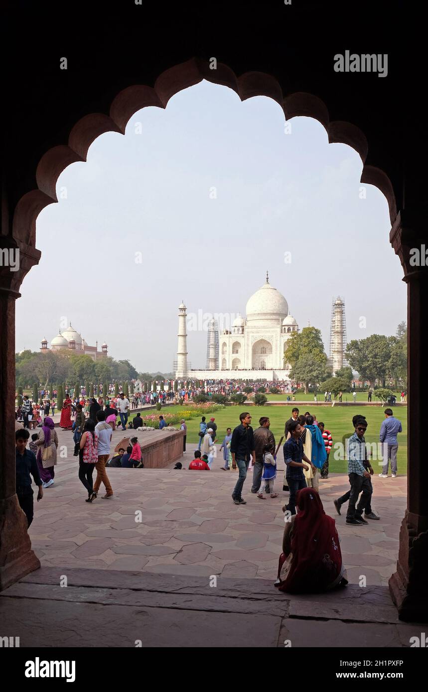 Taj Mahal (Crown of Palaces) in Agra, Uttar Pradesh, India Stock Photo ...