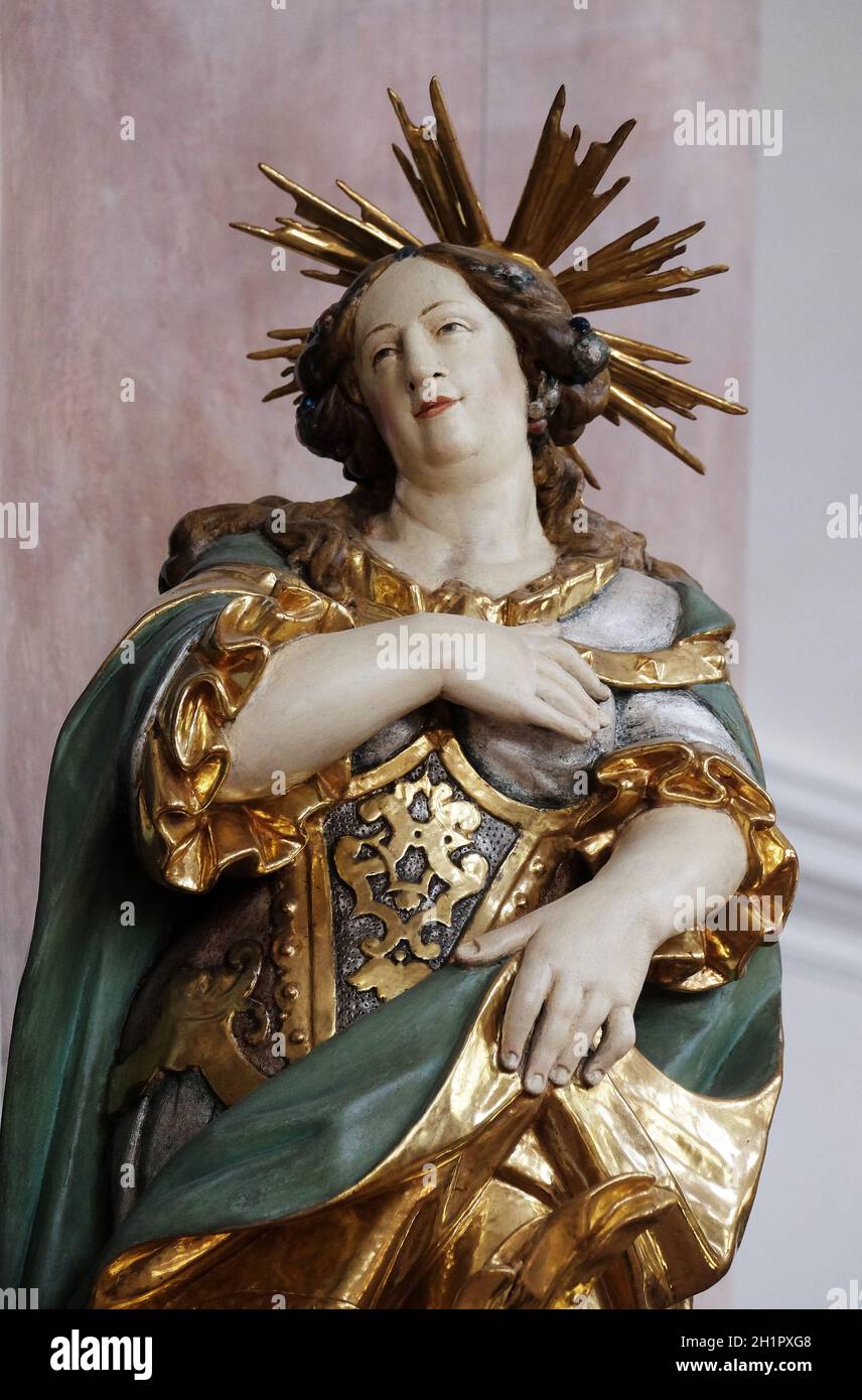 Saint Catherine of Alexandria, altar statue in the church of St. Agatha ...