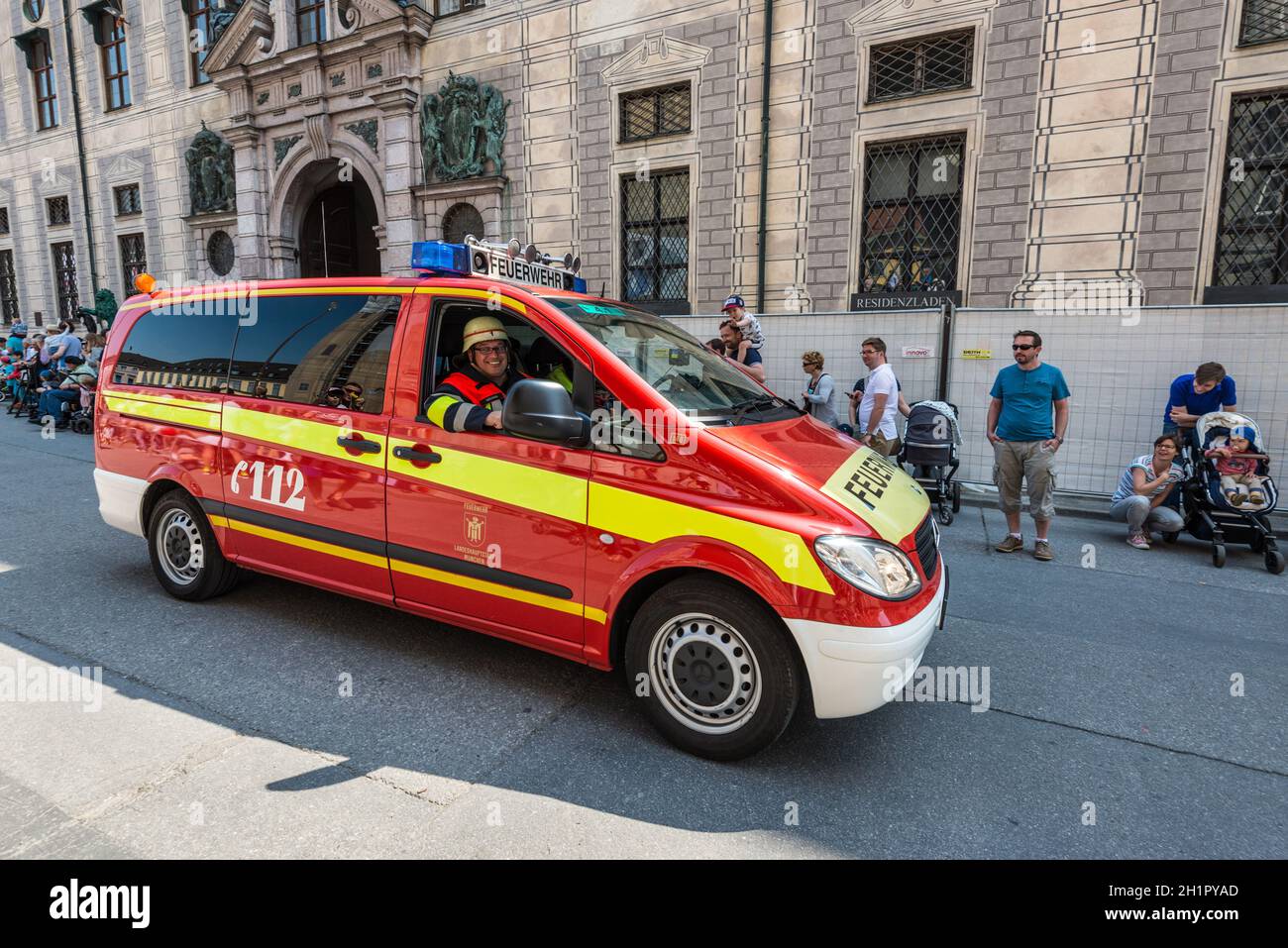 Munich, Germany - May 29, 2016: Munich saw the biggest fire truck ...
