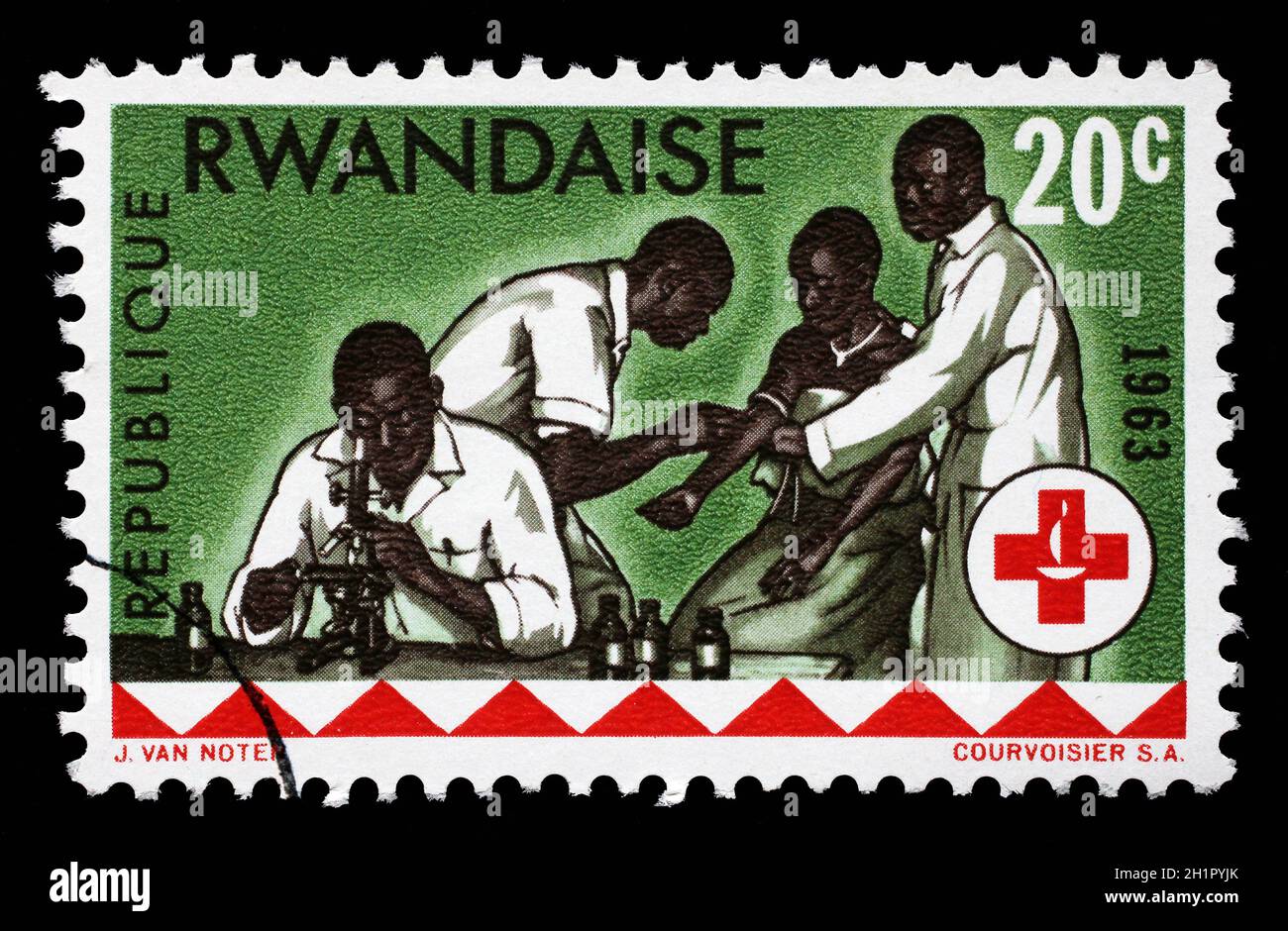 Stamp printed in Rwanda is dedicated to the 100th anniversary of the ...