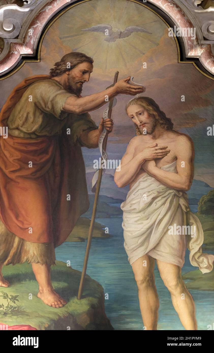 Baptism of the Lord, altarpiece in the Saint John the Baptist church in ...