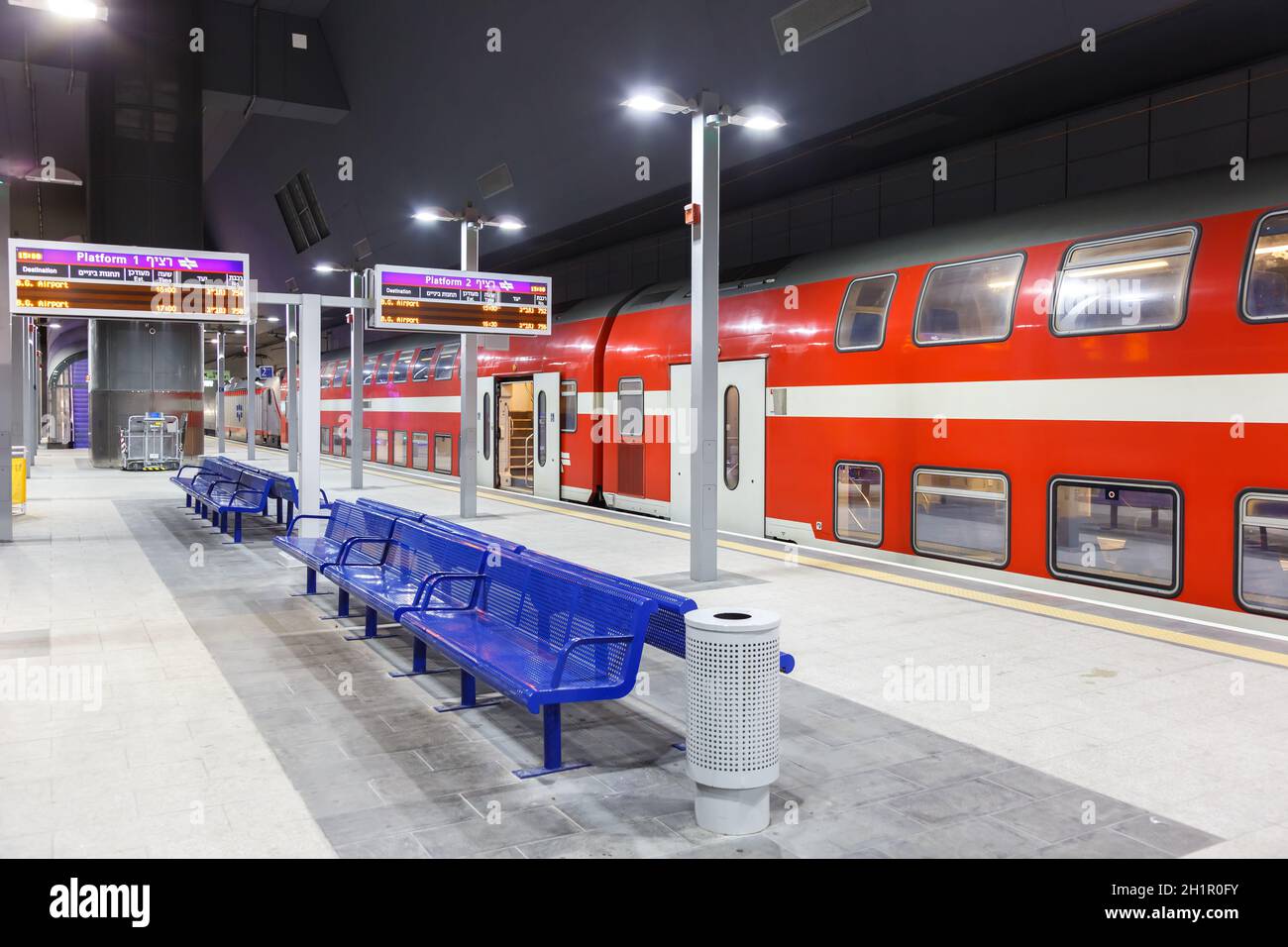 Jerusalem, Israel - February 17, 2019: Jerusalem Yitzhak Navon railway ...