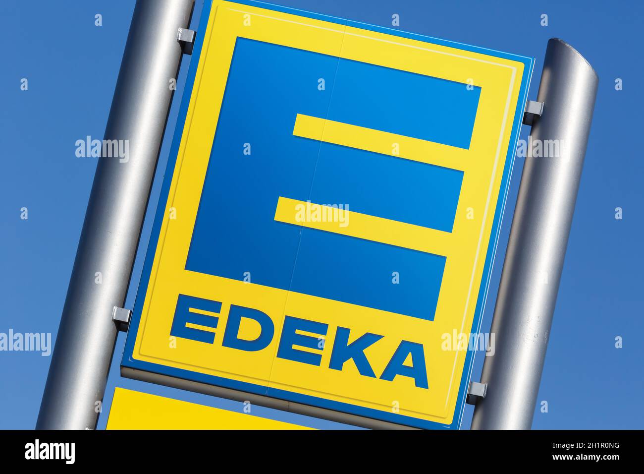 Stuttgart, Germany - May 17, 2020: Edeka logo sign supermarket food ...